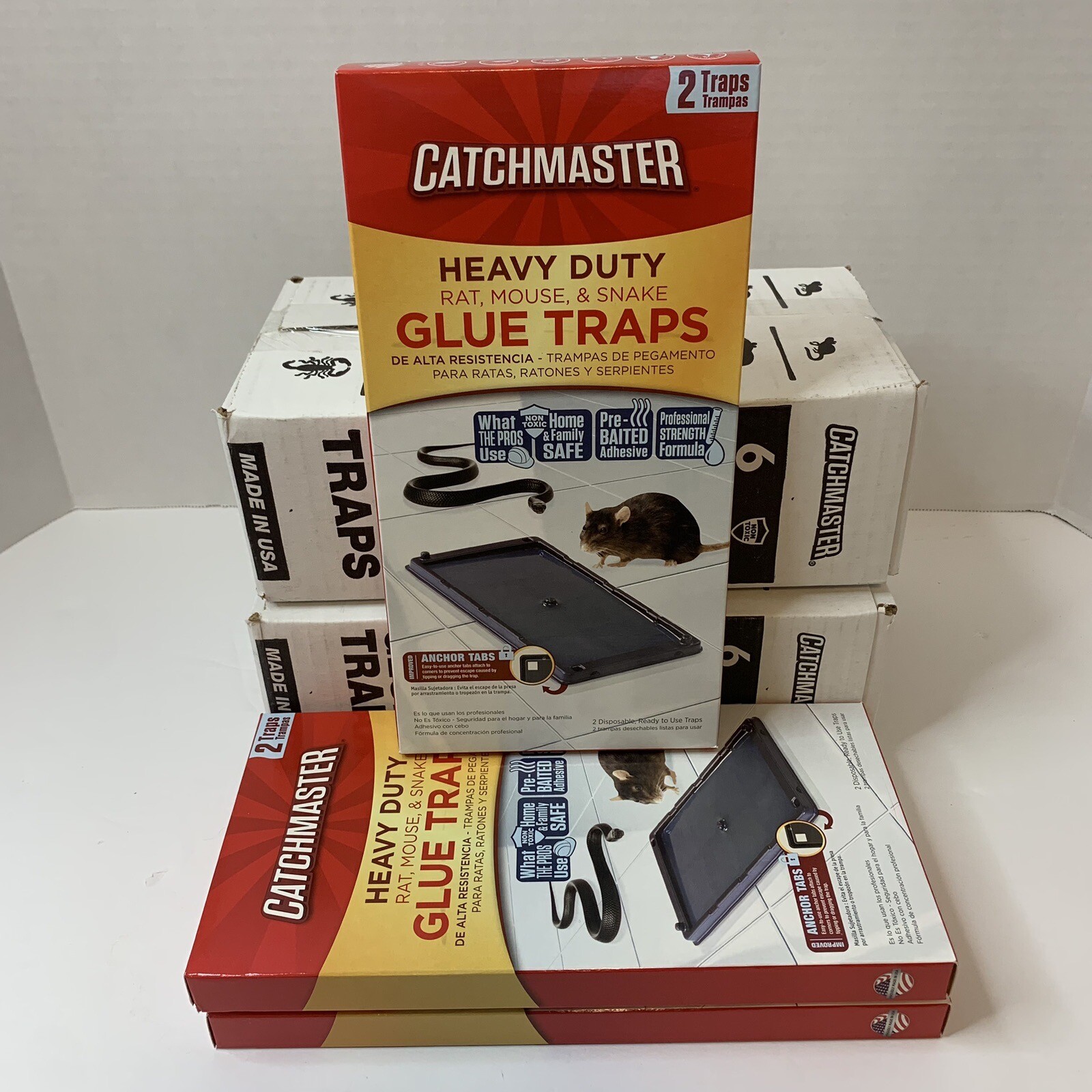 Catchmaster Rat Mouse Snake Heavy Duty Glue Traps 18 Total Non Toxic ...