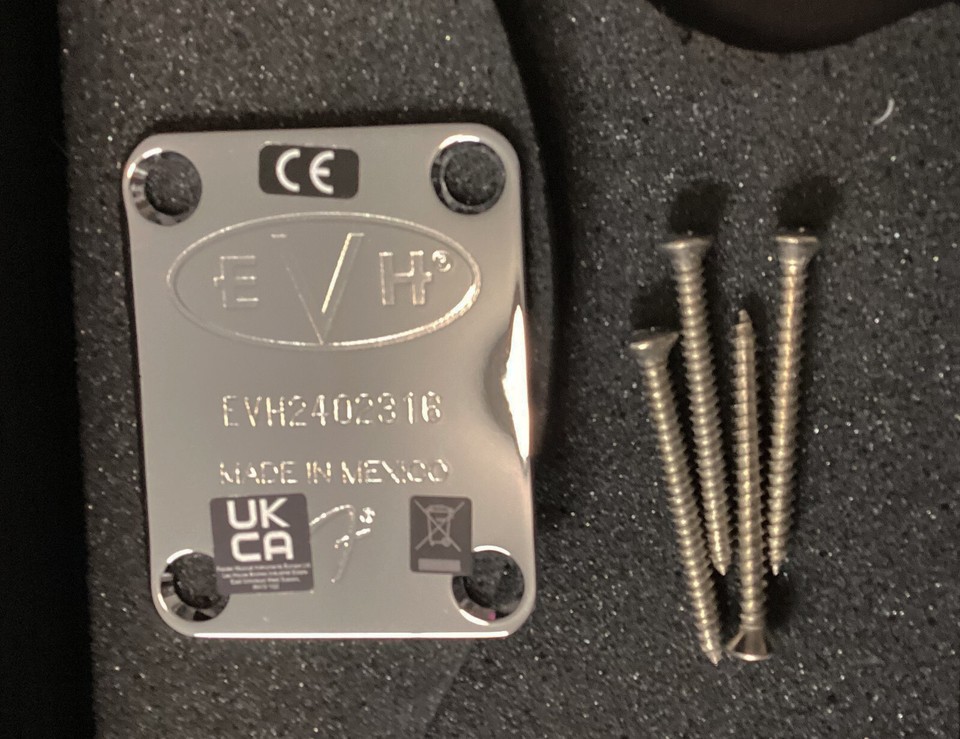 Fender EVH Eddie Van Halen Custom Logo Neck Plate Striped Series Guitar ...