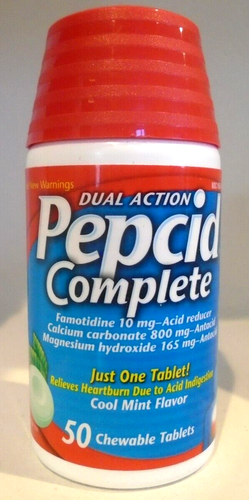 Pepcid Dual Action Complete Cool Mint Flavor 50 Chewable Tablets NEW ...