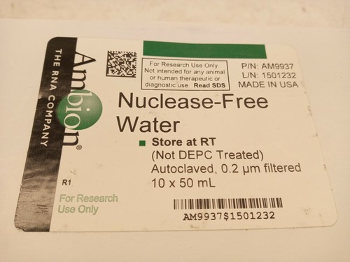 Ambion AM9937 Nuclease-Free Water nukleasefrei Wasser 3x40 mL no DECP ...
