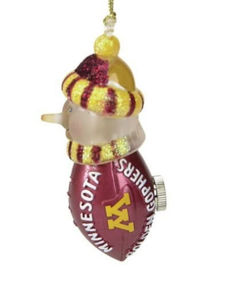 MINNESOTA GOLDEN GOPHERS LED Football Snowman Light Up 3" Christmas ...