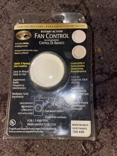 Hampton Bay Fan Control 750 450 Rotary Fan Control Quiet 3 Speed White ...