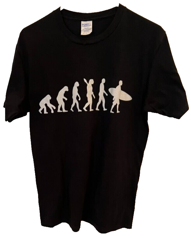Evolution of a Surfer Short-Sleeve Black T-Shirt Unisex Adult M | eBay