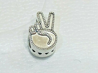 Authentic Pandora Hand Fingers Gesture Symbol of Peace Charm 797215 ...