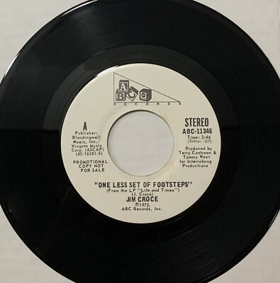 45 rpm Vintage Vinyl Single Hit Record Jim Croce One Less Foot ...
