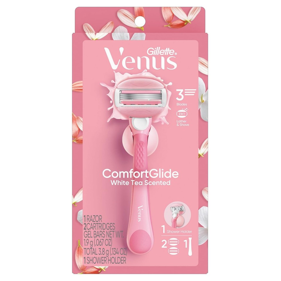 Gillette Venus ComfortGlide Razor for Women, White Tea Scented Gel Bars ...