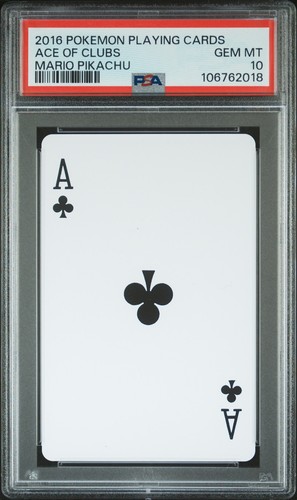 2016 POKEMON PLAYING CARDS MARIO PIKACHU ACE OF CLUBS PSA 10 | eBay