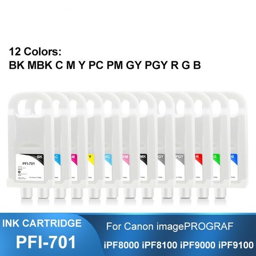 Pick Any 4 Piece canon imagePROGRAF iPF8100 iPF9000 pfi-701/pfi702 ink ...