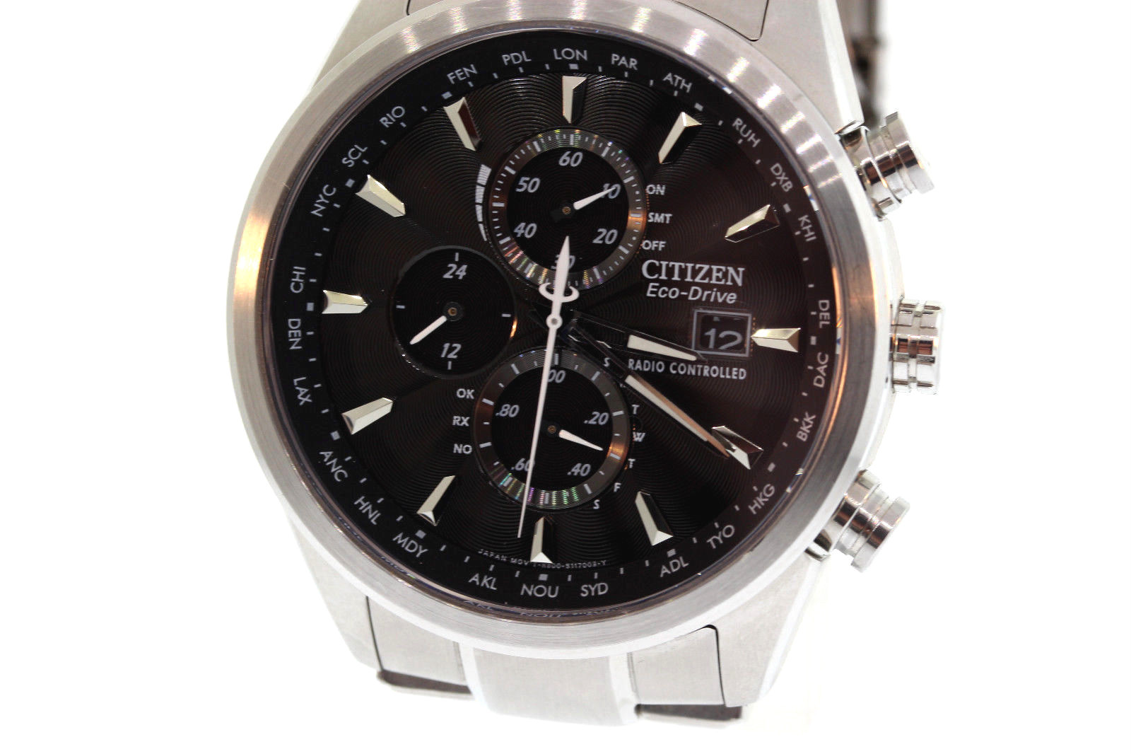 Citizen Eco-Drive World Chronograph A-T 43mm Silver Stainless Steel ...