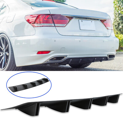 Rear Bumper Lip Diffuser 5 Shark Fins Spoiler Black For Lexus LS400 ...