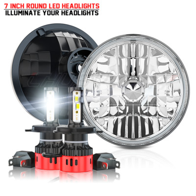 For 1967-1972 Chevy C10 Pair 7 inch LED Headlights Round Approved Hi/Lo ...