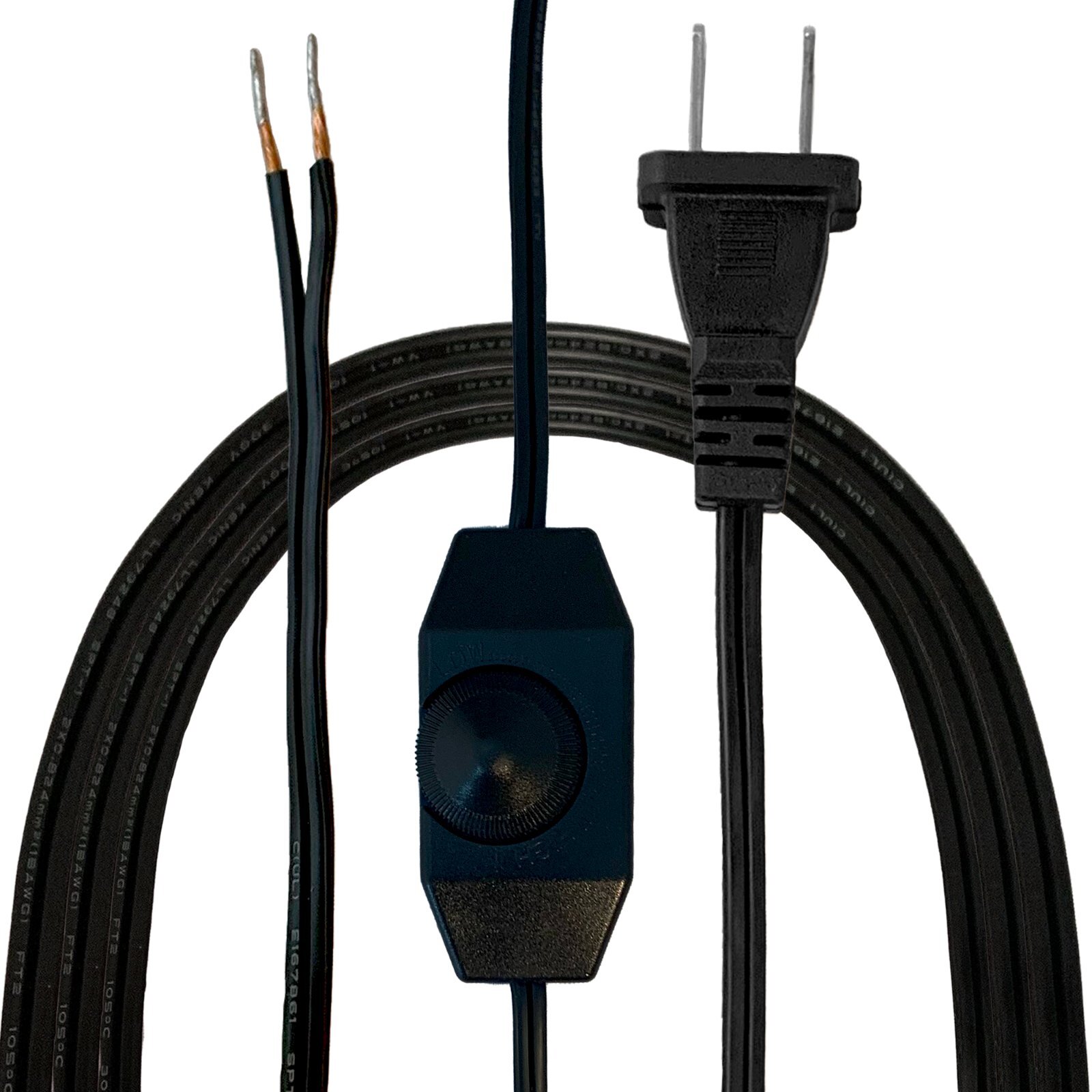 Royal Designs Replacement Lamp Cord Black 8 Ft Molded Plug Rotary ...