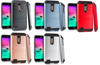 For LG Xpression Plus X410ASR (2018) Slim Metallic Hybrid Case Phone ...