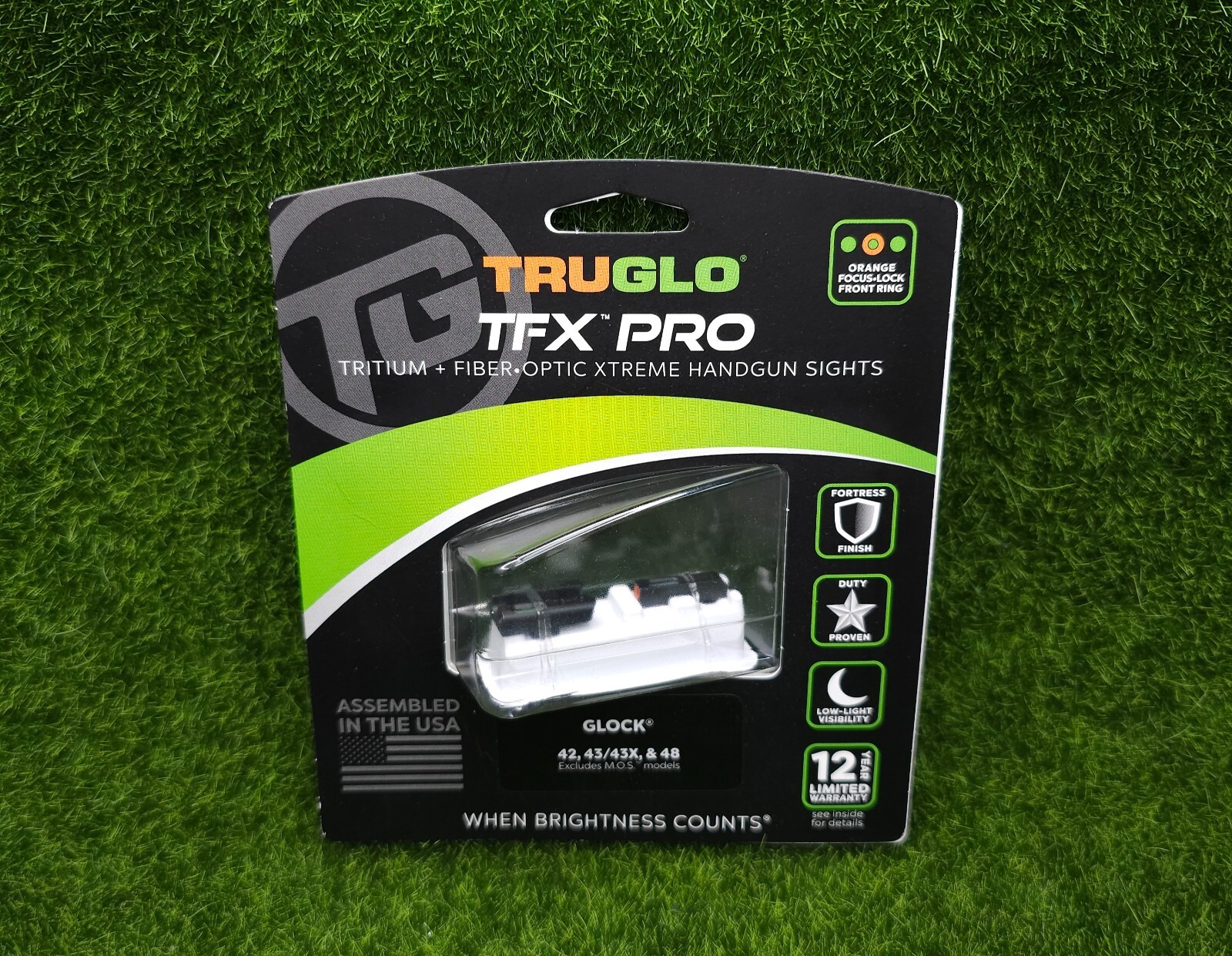 TruGlo TFX Pro Night Sight Glock 42 43 43X 48 Tritium/Fiber Optic ...