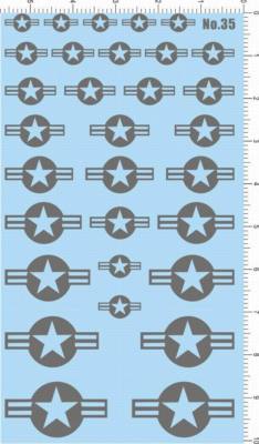 Universal All Scale Size USAF US Air Force Fighter Star Markings Model ...