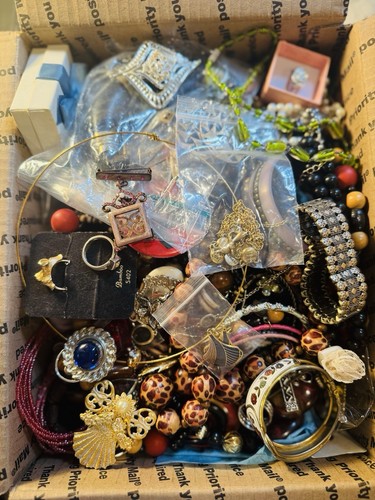 VTG To Now Mix Lot Of Jewelry Medium FR Box Costume Signed 925 Preowned ...