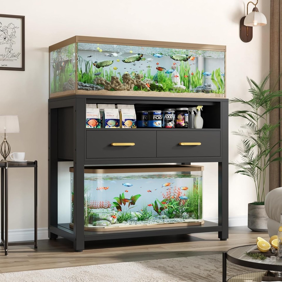 40-50 Gallon Aquarium Stand with Stable Metal Frame & Gallon, Black | eBay