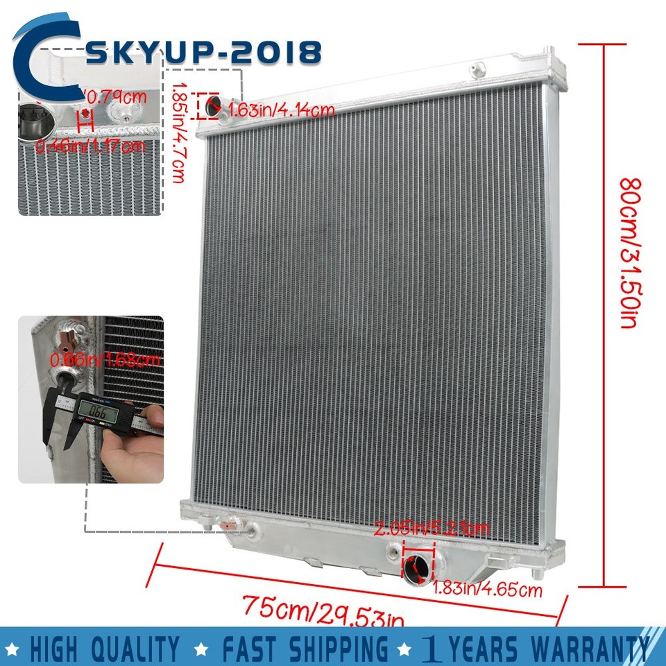 3 Row Full Aluminum Radiator For Ford Excursion 6.0L 2003 2004 2005 ...