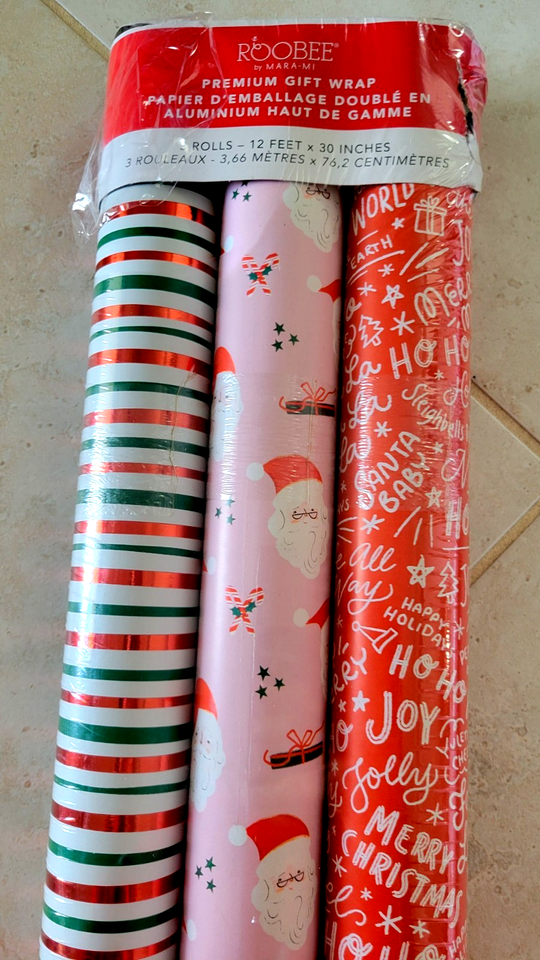 HOLIDAY GIFT WRAP Roobee Cupcakes & Cashmere Triple Roll Sets 30 Sq Ft ...