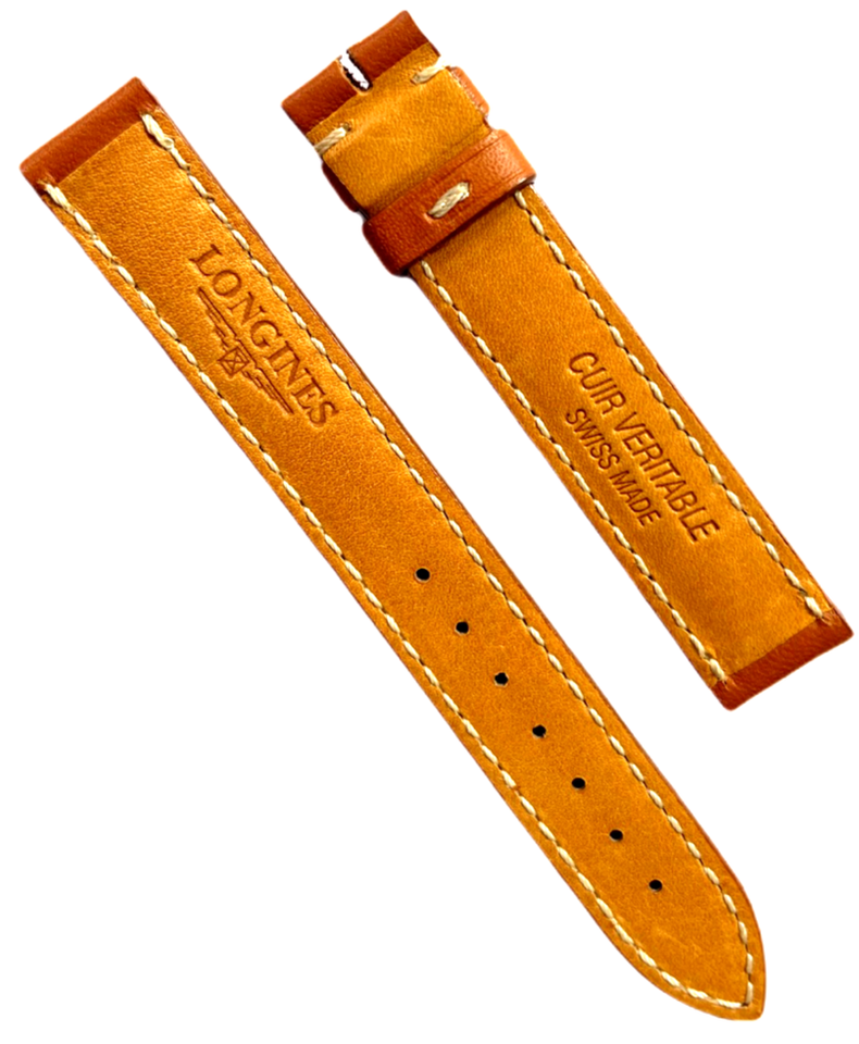 Strap - Longines - GENUINE LEATHER - Brown - 20x18 | eBay