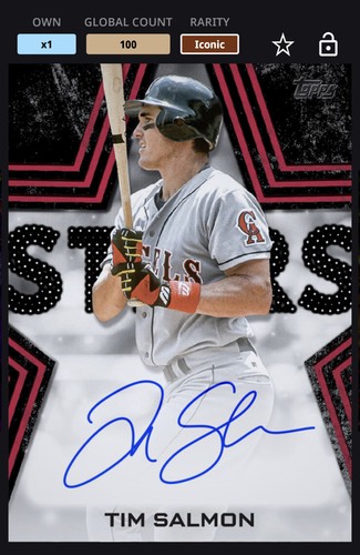 TOPPS BUNT 2023 TIM SALMON ICONIC BASEBALL STARS SIG,ANGELS 100cc ...