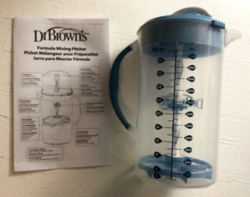 DR BROWNS Baby Formula Mixing Pitcher No Drip Spout 36oz Blue NWOB ...