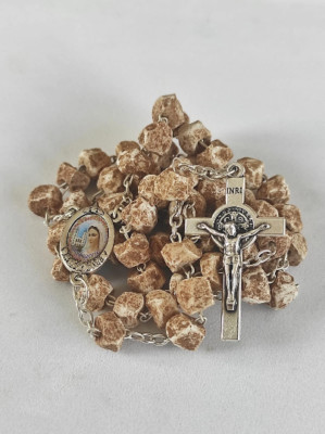 Catholic St. Benedict ROSARY Medjugorje Hand Made Apparition Hill Stone ...