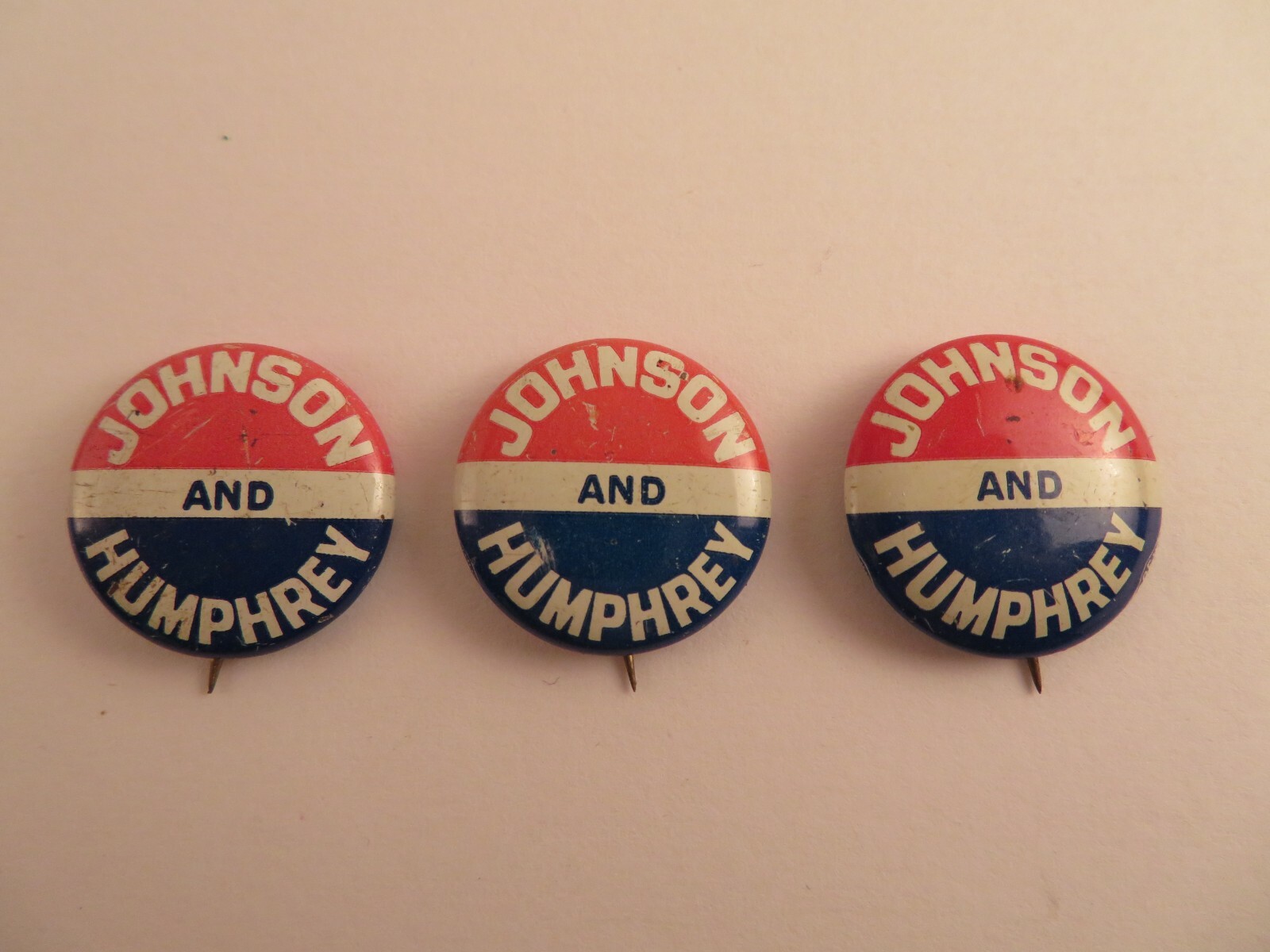 Lot 3 Johnson Humphrey Lost 1968 Presidential Campaign Political Pin ...