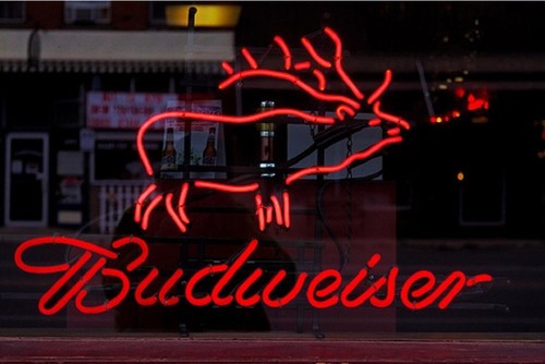 Red Deer Stag Buck Elk Head Beer Logo 20"x16" Neon Sign Light Lamp With ...