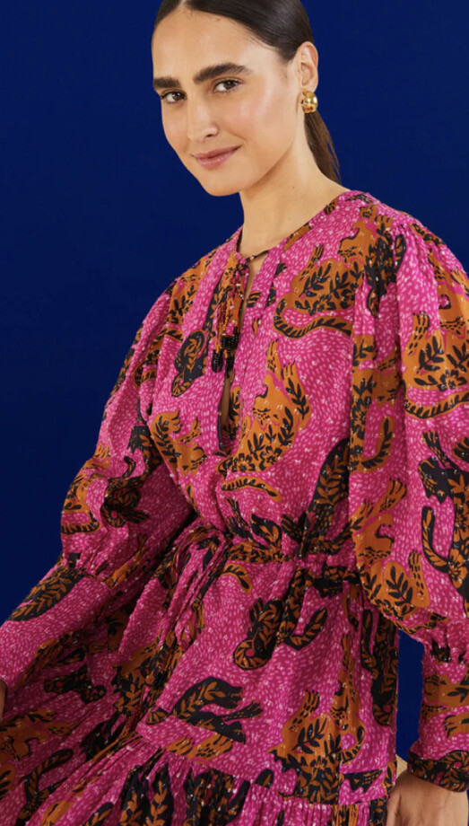 NWT FARM Rio Pink Leopard Minidress Size Large | eBay