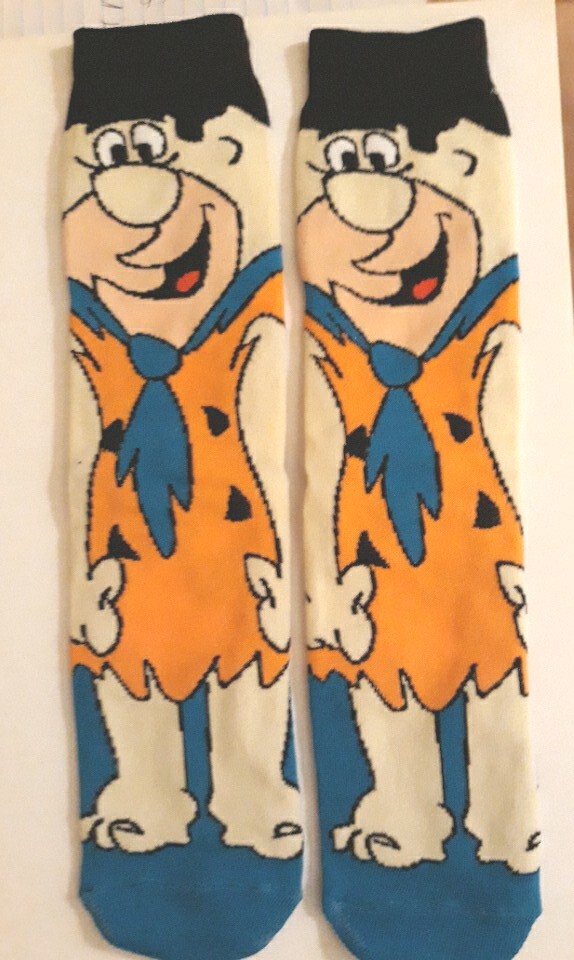 New Fred Flintstone Crew Socks Fun Novelty,Unisex Cartoon Character ...
