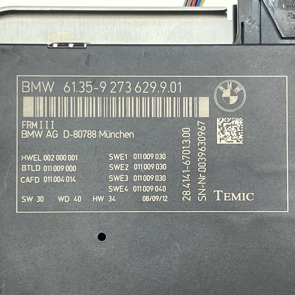 2011–2016 BMW FRM III Footwell Control Module 61.35-9273629.9.01 OEM ...