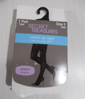 LADIES SECRET TREASURES CONTROL TOP TIGHTS OPAQUE WHITE | eBay