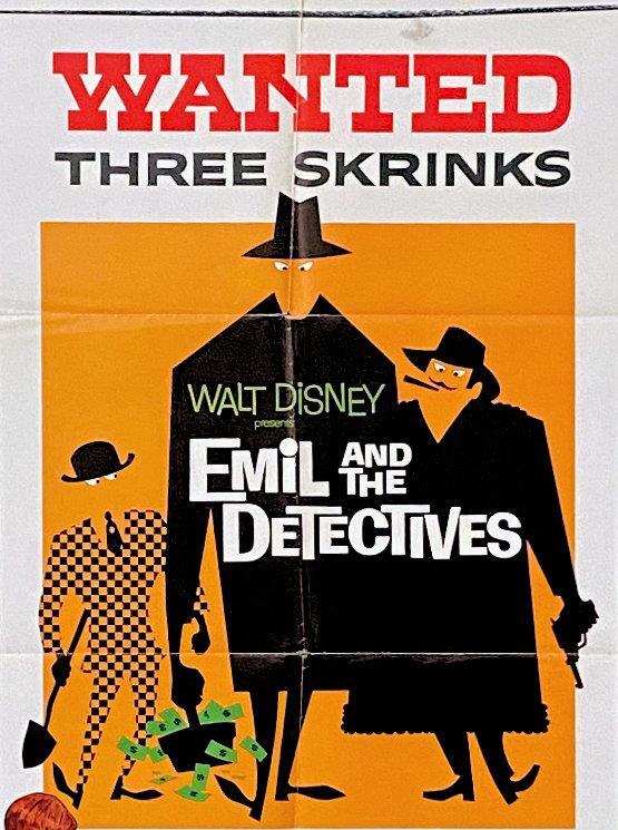 M068 EMIL & THE DETECTIVES, original 1sh '64 Walt Disney, Walter Slezak ...