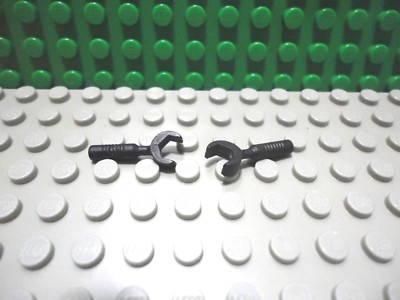 Lego mini figure 2 Black open end wrench tool mechanic town city | eBay