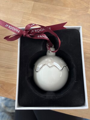 Pandora 2018 Christmas Holiday Snowflake Snowball Porcelain Ornament | eBay