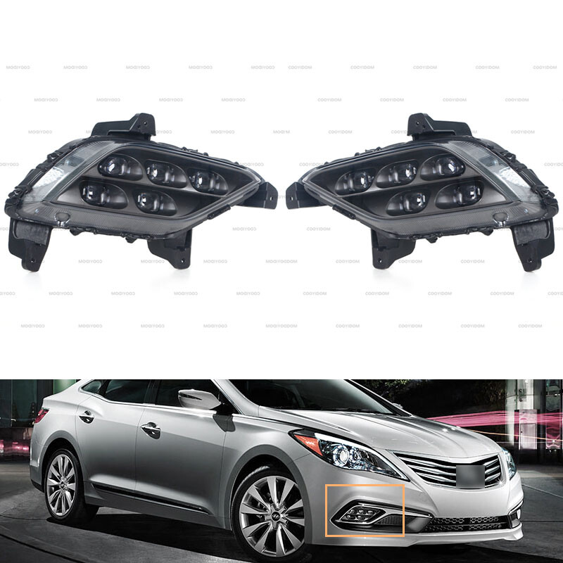 Pair LED Front Bumper Fog Light Driving Lamp For Hyundai Azera grandeur ...