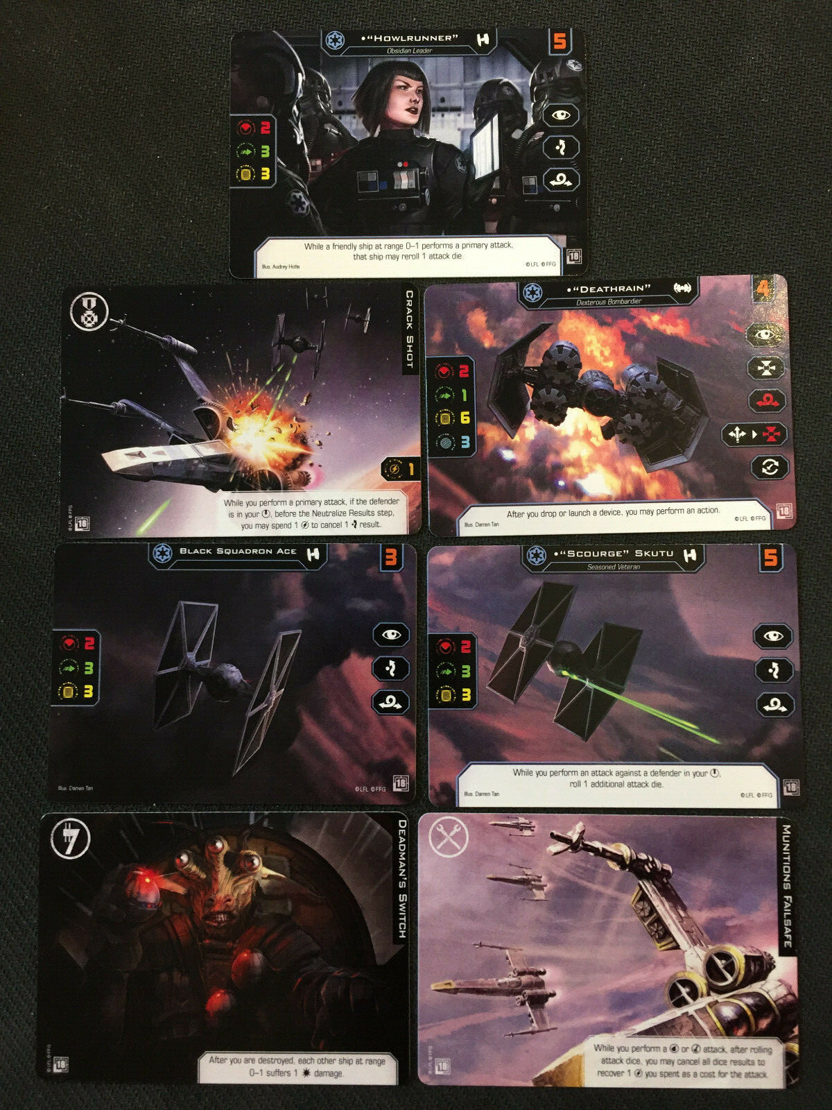 Star Wars X-Wing - G18X4 1 of each Promo - Howlrunner, Deathrain ...