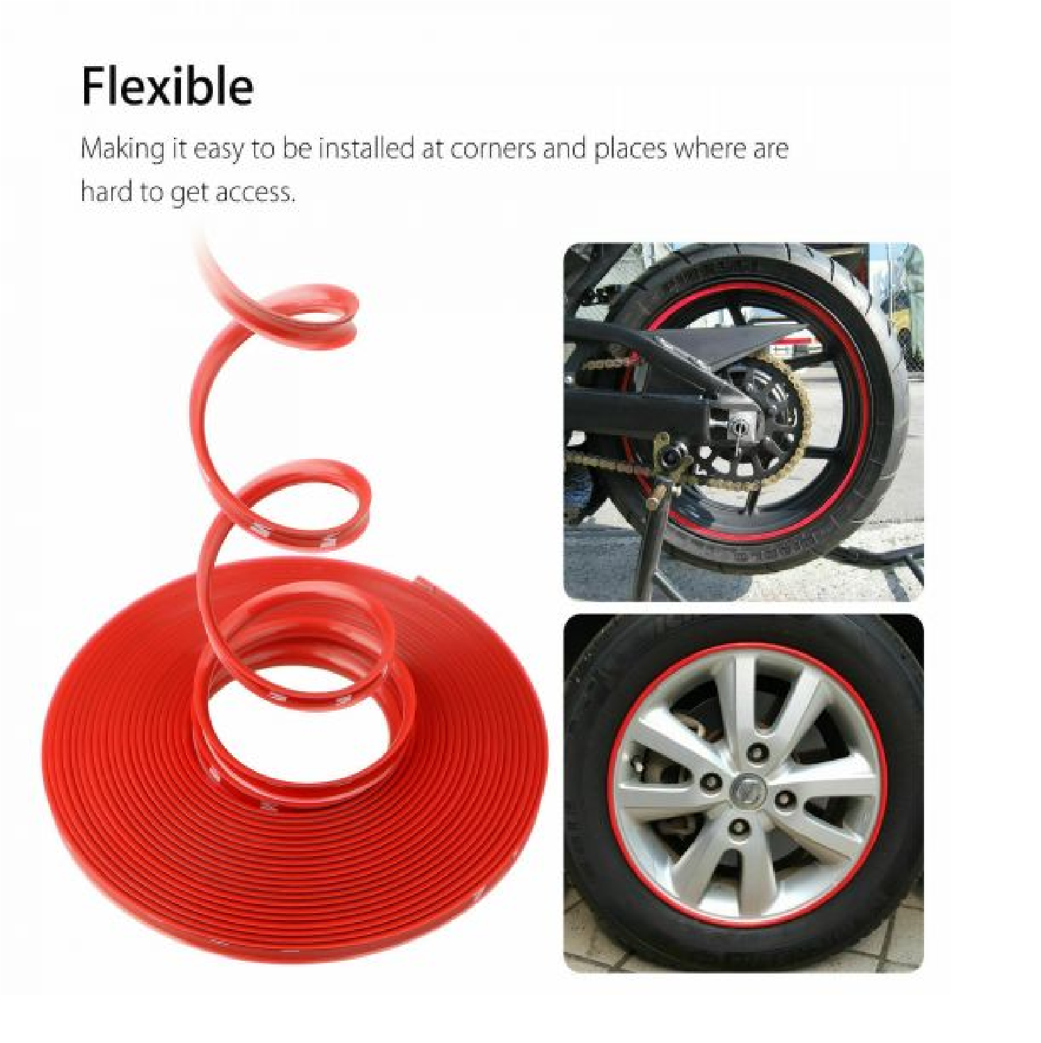 8M Car Wheel Hub Rim Edge Protector Ring Tire Guard Sticker Rubber ...