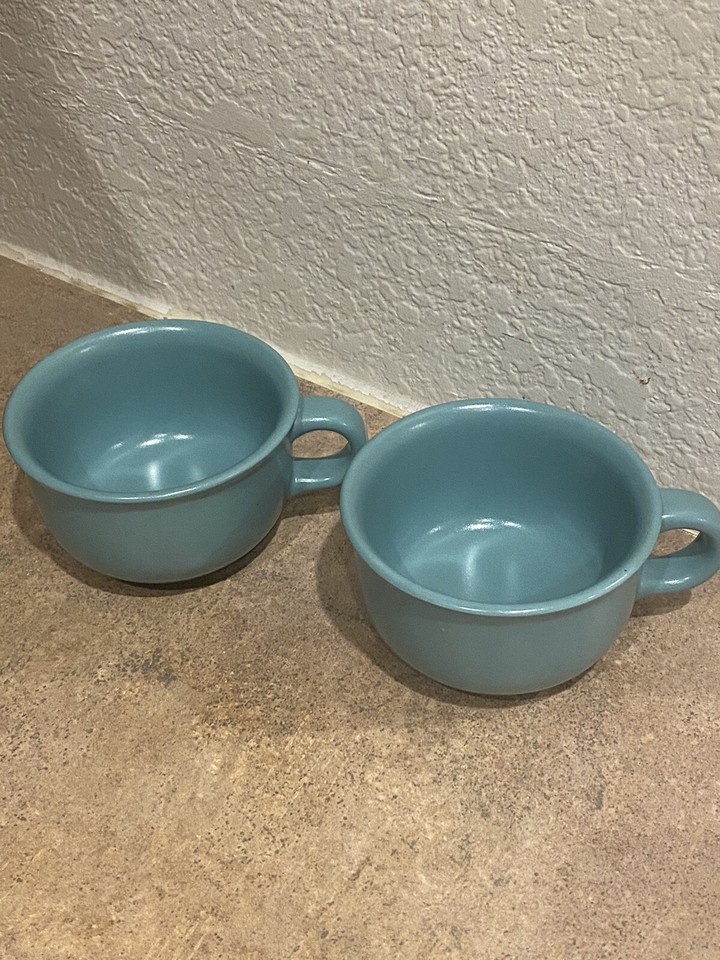 2 DANSK Mesa TURQUOISE Tea Cups Mugs (ONLY) Stoneware Retired ...