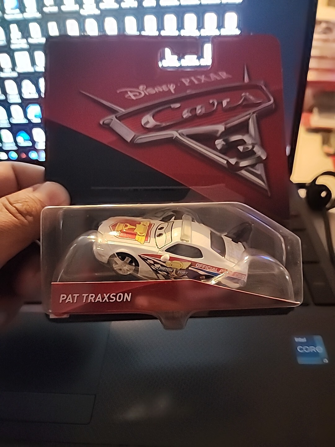 DISNEY PIXAR CARS 3 PAT TRAXSON WHITE TOY PACE CAR 2017 MATTEL DXV80 C2 ...