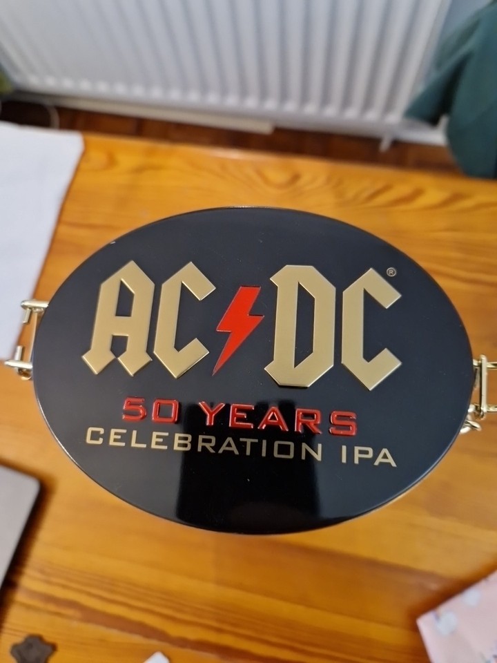 AC/DC 50 Years IPA Black Gift Tin, Beer Bottle (Empty) and Glass ...