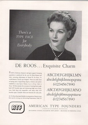 1952 Ad * American Type Founders * Sjoerd H. De Roos Type Font | eBay
