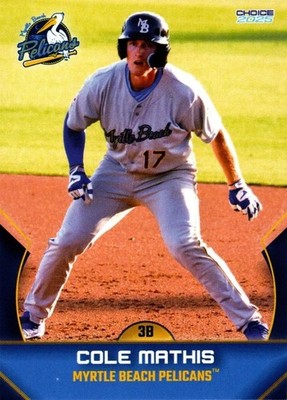 COLE MATHIS 2025 Choice Myrtle Beach Pelicans #9 Charleston Cougars ...