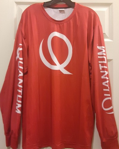 Quantum reel LOGO fishing long sleeve mens RED shirt | eBay