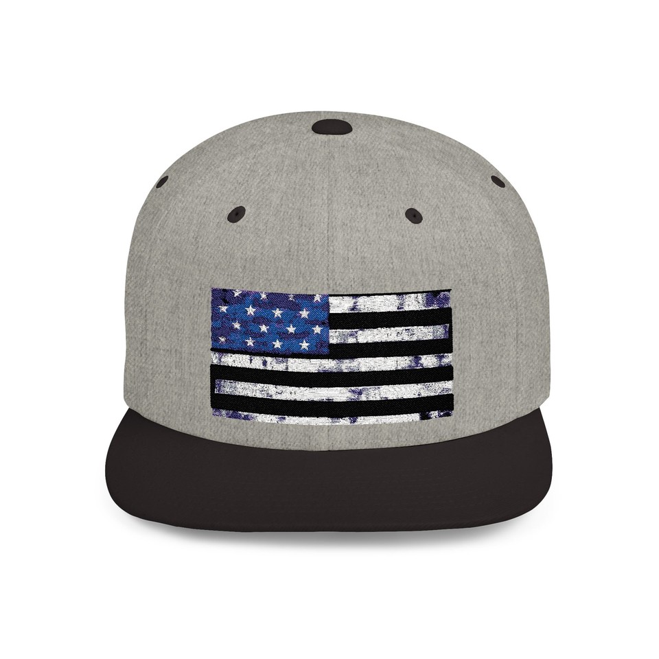 Patriotic Flat Bill Snapback Hat USA Flag Cap Unisex Adjustable Cap Hat ...