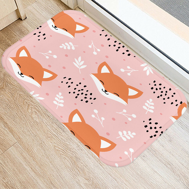 Cartoon fox Door Mat Indoor Hallway Balcony Mats Velvet Living Room ...