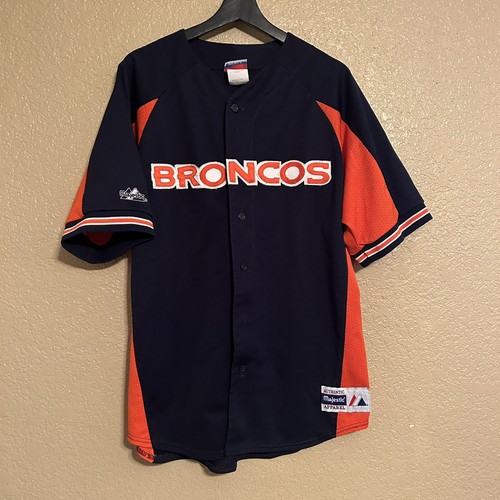 Vintage Denver Broncos Button Up Majestic Stitched Jersey Size XL USA ...