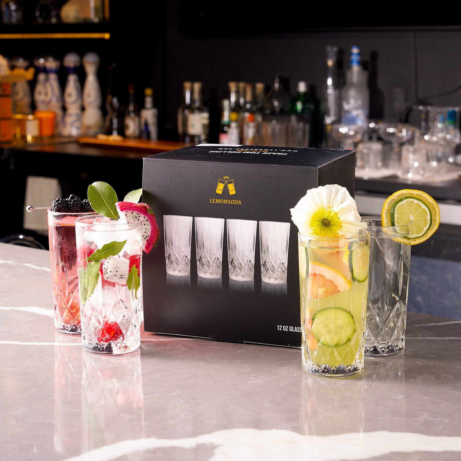 Crystal Clear Tom Collins Glass Set of 4 11.5 Oz | eBay