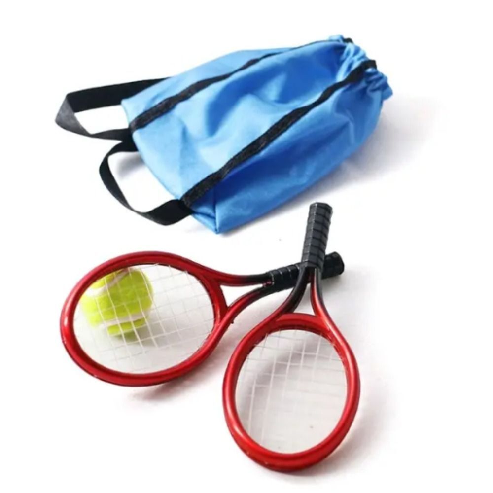 Mini Doll Tennis Racket Kits Diy Dollhouse Miniature Tennis Model Set ...